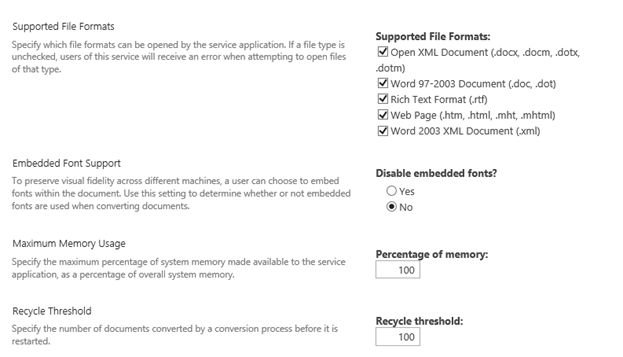 Configure Word Automation Service In Sharepoint 2013
