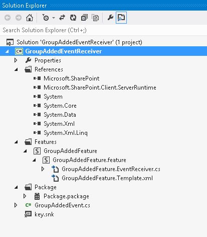 Create GroupAdded Event Receiver in SharePoint 2013