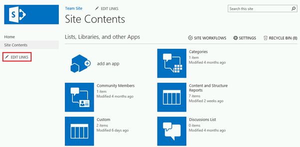 Edit Links in SharePoint 2013 Quick Launch Edit Links in SharePoint 2013 Quick Launch