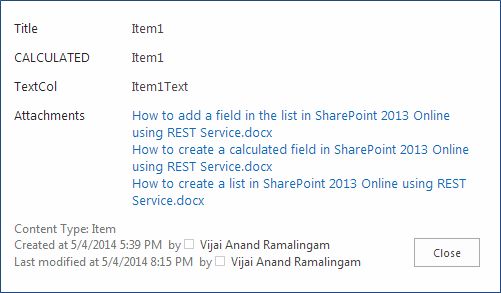 How to Get All the Attachments For the List Item in SharePoint 2013 Online Using REST API