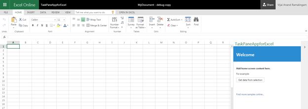 Office 365: How to Create a Task Pane App For Excel Online Using Napa Tool