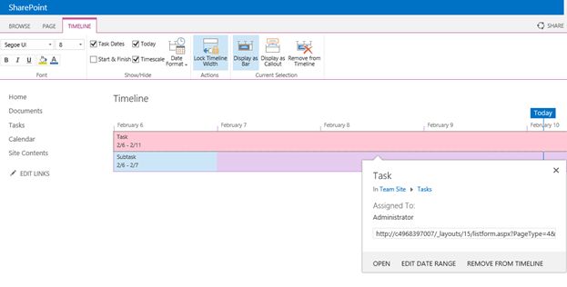 Timeline Webpart in SharePoint 2013