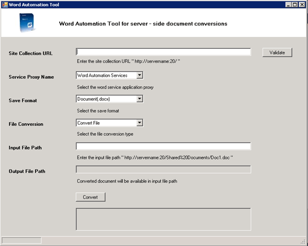 Word Automation Tool And Word Automation Service Application In Sharepoint 2010