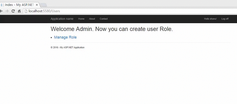 ASP.NET MVC 5 Security And Creating User Role