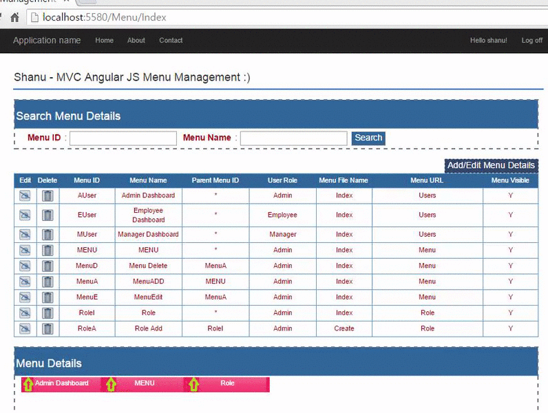 Aspnet Mvc User Role Base Menu Management Using Web Api And Angularjs