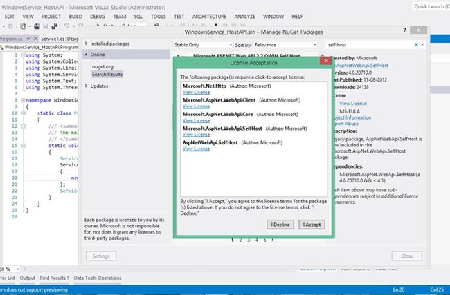 Web API Self-Hosting Using Windows Service: Part 1