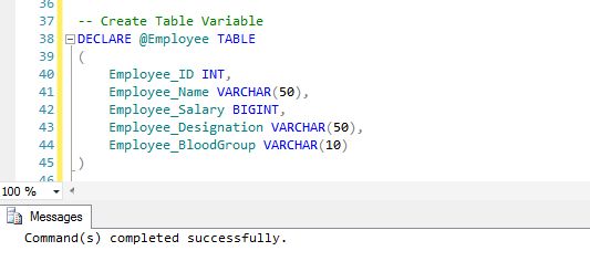 Temp Table vs Table Variable
