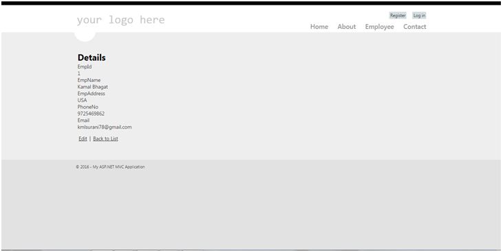 Crud Operation Entity Framework With Mvc Part 2