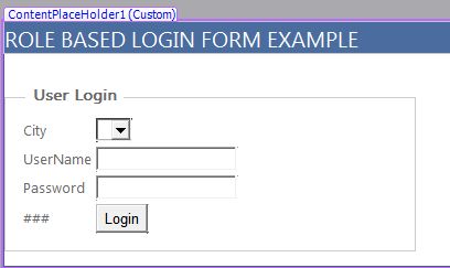 ASP.Net Role Based Login Form Using SQL Procedure