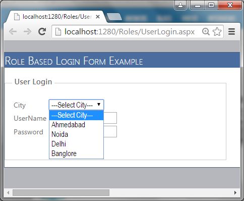 ASP.Net Role Based Login Form Using SQL Procedure