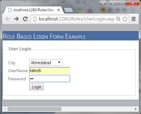ASP.Net Role Based Login Form Using SQL Procedure