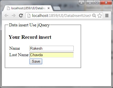 Insert Data Into SQL Database Using jQuery Ajax