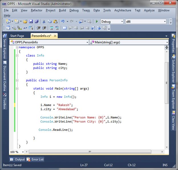 Introduction to OOP in C#