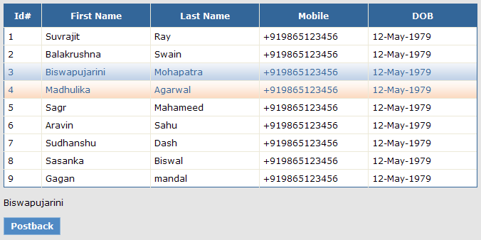 Developing A Multi Select Asp Gridview Using Jquery