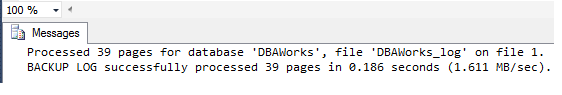Sql Server Database Transaction Log Backup Using Transact Sql