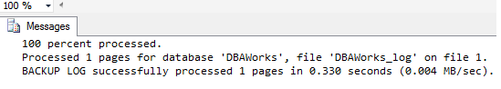 Sql Server Database Transaction Log Backup Using Transact Sql
