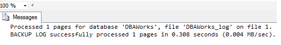 Sql Server Database Transaction Log Backup Using Transact Sql