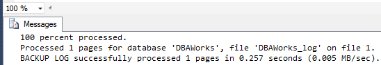 Sql Server Database Transaction Log Backup Using Transact Sql