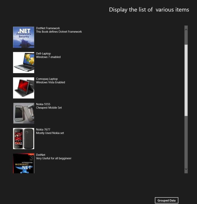 Perform Grouping in GridView Using Windows Store Apps