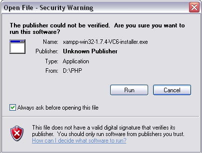 Installation of XAMPP Server to run PHP program