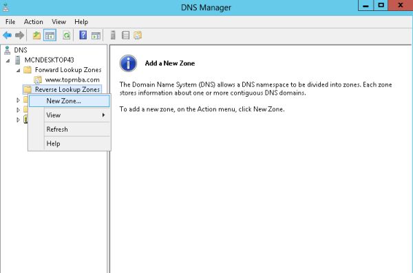 Using Dns Server To Add New Host And New Zones In Windows Server 2012