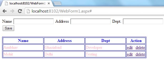 Apply CRUD Operations in Dynamic Grid Using AngularJS