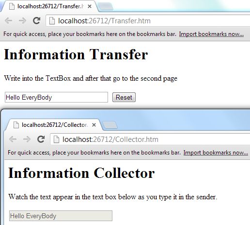 Communicate Between Two Tabs of a Browser Communicate Between Two Tabs of a Browser