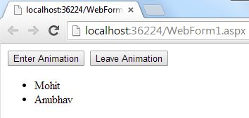 Enter and Leave Animation Using AngularJS