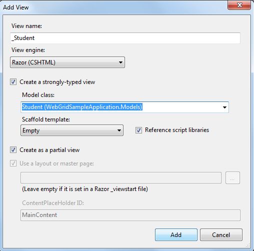 Partial View in ASP.Net MVC