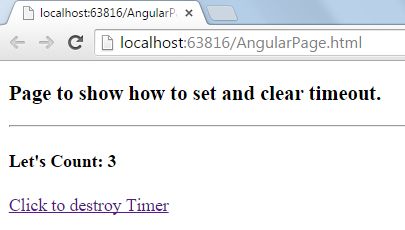 Set and Clear Timeout using $timeout in AngularJS
