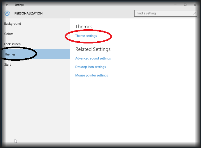 Personalization Setting In Windows 10