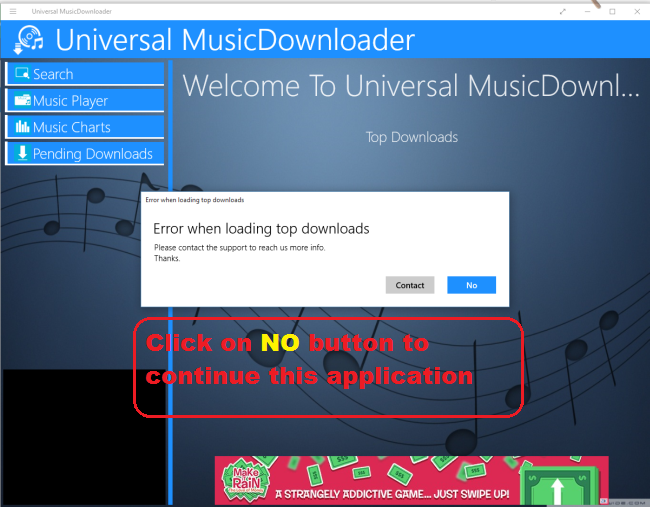 Universal MusicDownloader App In Windows 10