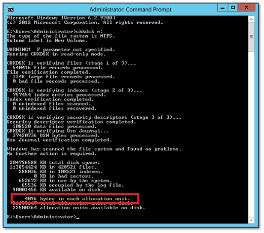 Ntfs Allocation Unit Size On Sharepoint Sql Server Machine