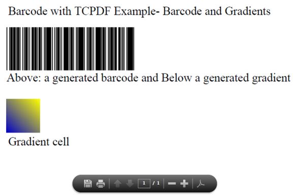 Barcode And Gradient Generating With Tcpdf In Php 
