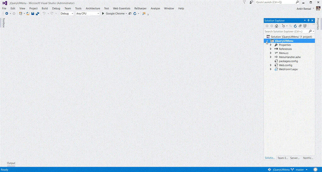 JQuery UI Dynamic Menu