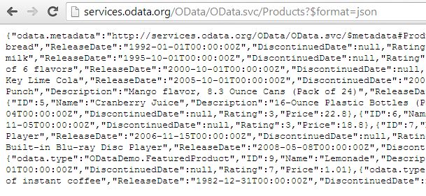 Work With Odata in Web API : Querying Odata Service