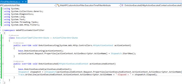 Trace Web Api Execution Time Using Custom Action Filter