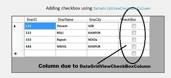 Adding CheckBox Column in DataGridView in C# Window Forms