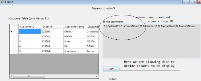 Dynamic LINQ Query In C#