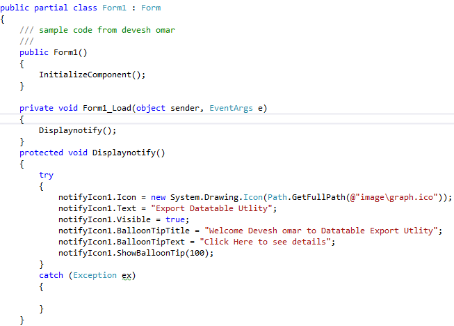 Notification Area Icon in C# Windows Forms