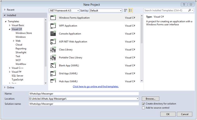 Create WhatsApp Messenger In Windows Form Application