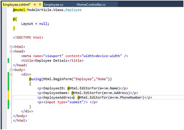 Data Transfer Between View And Controller In ASP.NET MVC 5