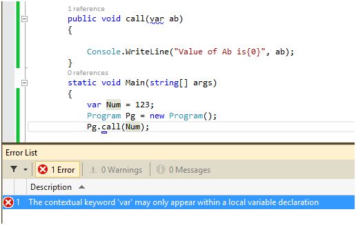 Implicitly Typed Local Variable In .NET