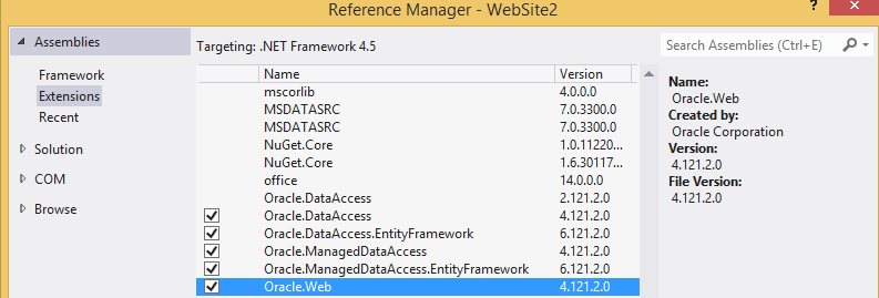 Oracle Database Connection Using .NET