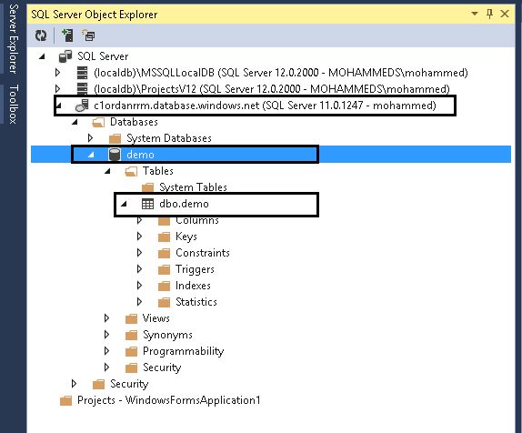 Connect Microsoft Azure SQL Database Using C#