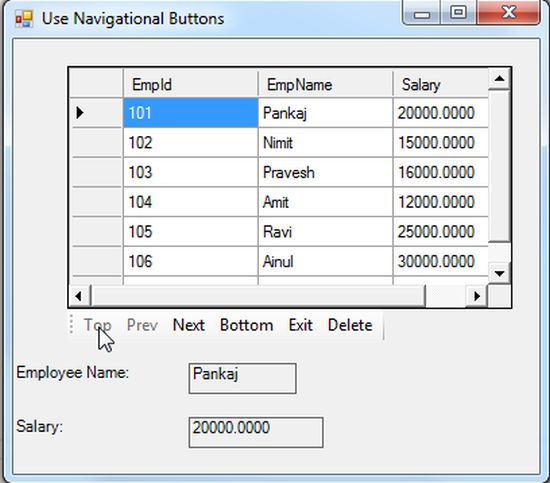 Use Navigation Buttons In Datatable Using F