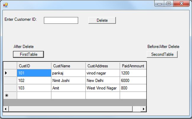 Using After Delete Trigger In F 