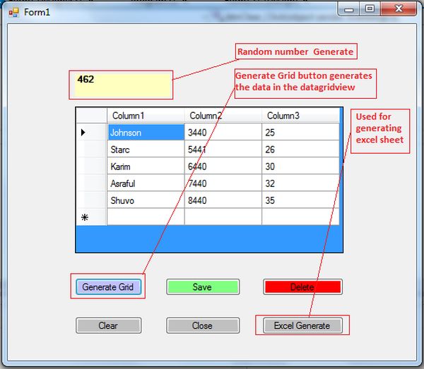 DataGridView Operations in ASP.Net