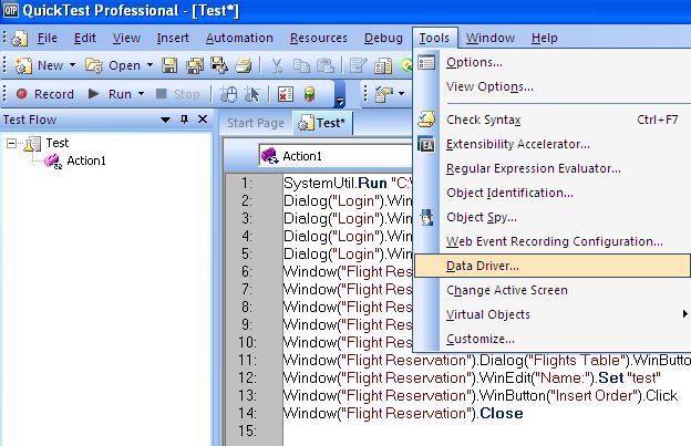 Using the Data Driver to Parameterize Your Test in QTP in Testing Using the Data Driver to Parameterize Your Test in QTP in Testing