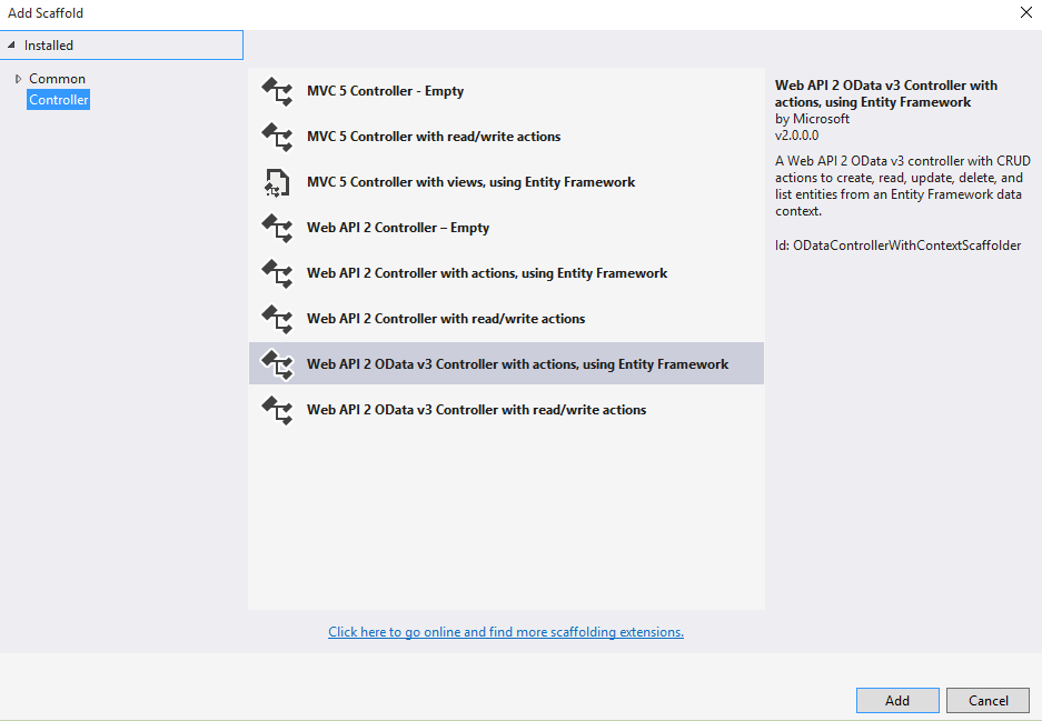 Remote Binding KendoGrid Using WEB API 2 ODATA v3 And Entity Framework